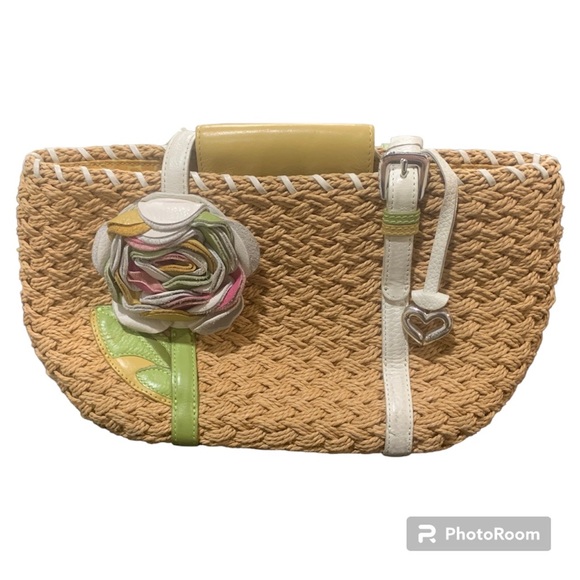 Brighton | Bags | Y2k Brighton Wicker Purse With Pastel Fabric Flower ...